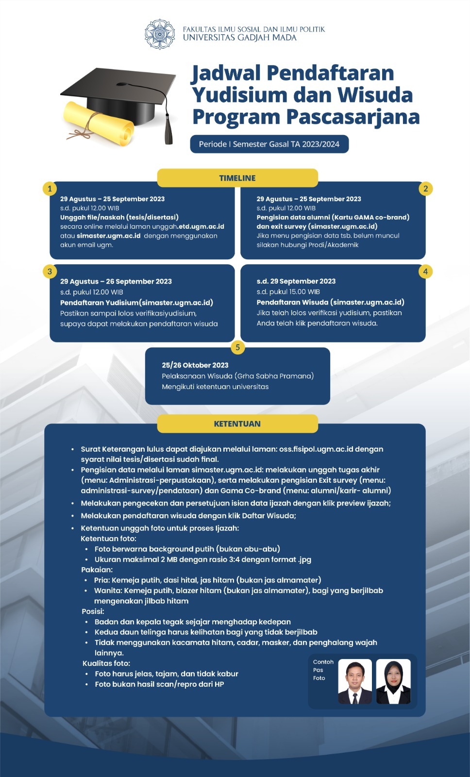 Jadwal Pendaftaran Yudisium dan Wisuda Program Pascasarjana | FAKULTAS ILMU SOSIAL DAN ILMU ...